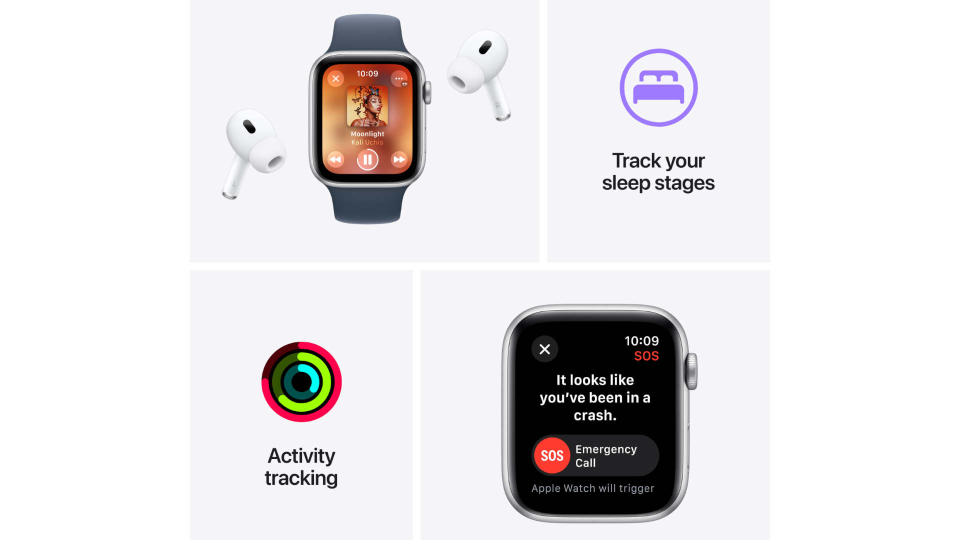 APPLE Watch SE GPS 44 mm Midnight Aluminium kast, Midnight Sport Band ...