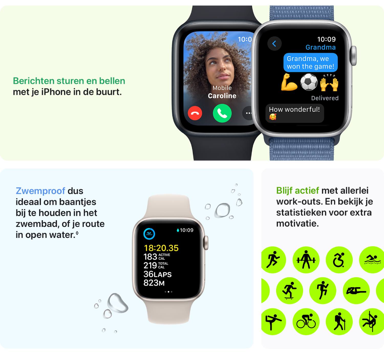 APPLE Watch SE GPS 40 mm Starlight Aluminium kast, Starlight Sport Band ...