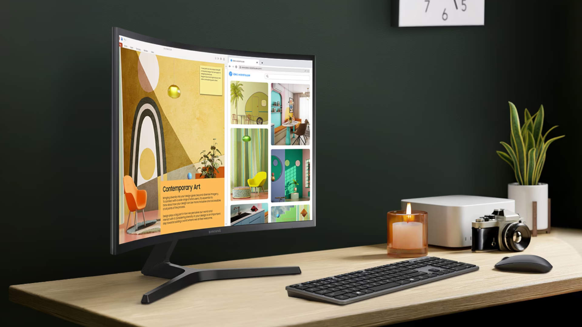 SAMSUNG Computerscherm Essential 24" Full-HD Curved (LS24C366EAUXEN)
